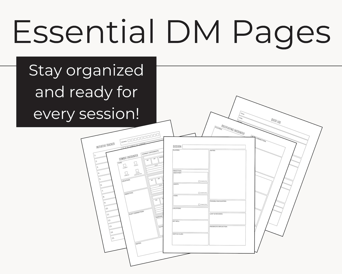 Printable DM Journal & Planner Pages | 55 Pages | World Building Tools ...