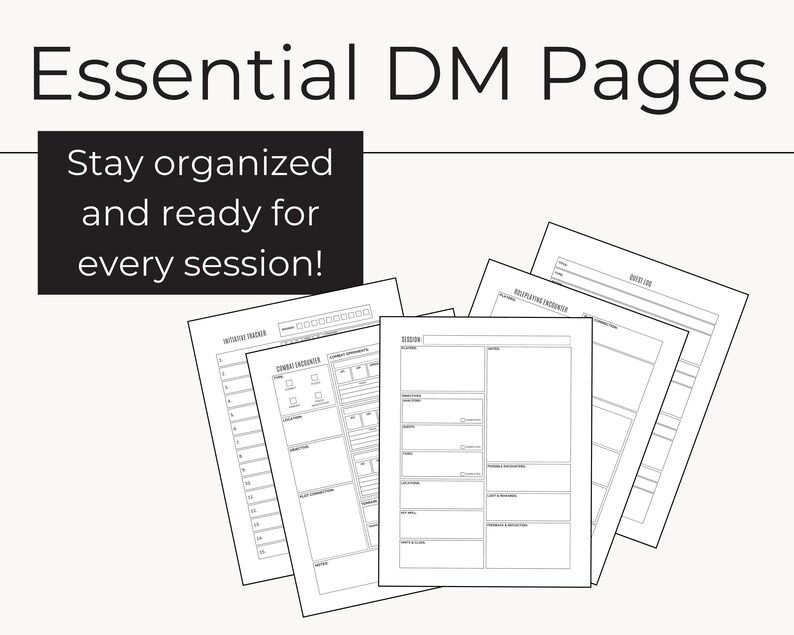 Printable DM Journal & Planner Pages | 55 Pages | World Building Tools ...