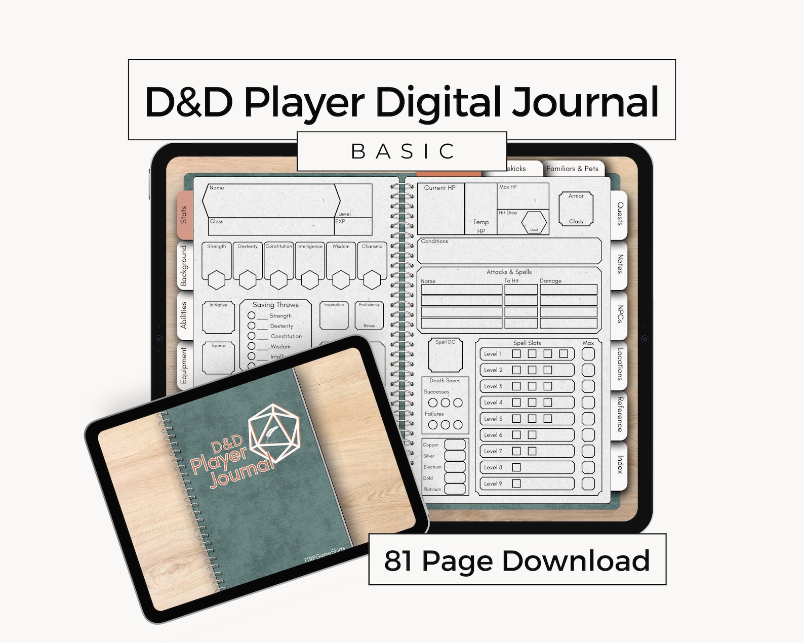 Dnd Hyperlinked Journal for Players 81 Pages Dungeons and Dragons ...