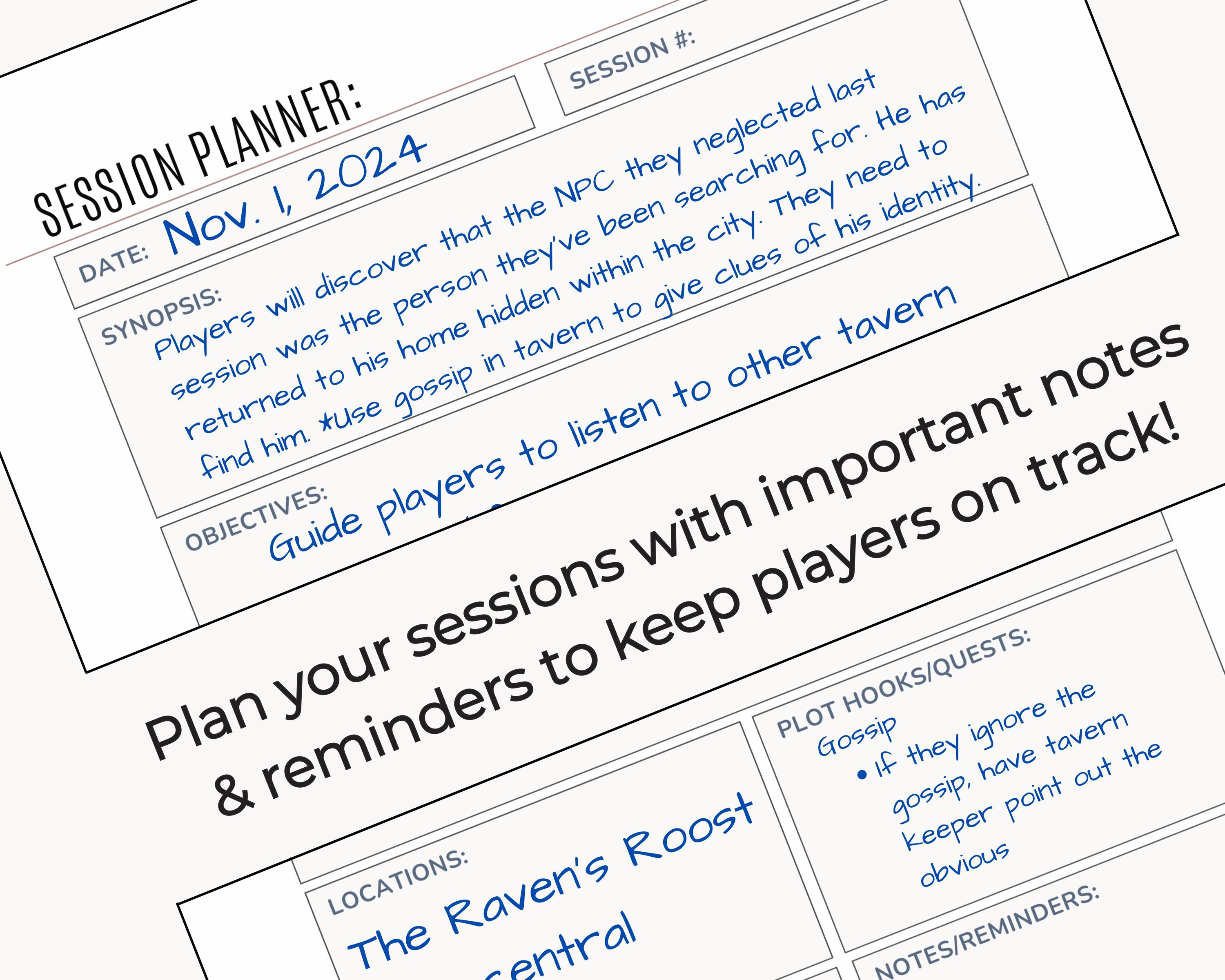 Dnd Campaign Planner Bundle | Worksheets and Idea Generators | Over ...