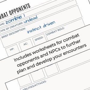 Dnd Campaign Planner Worksheets | Organize Your Dungeons and Dragons ...