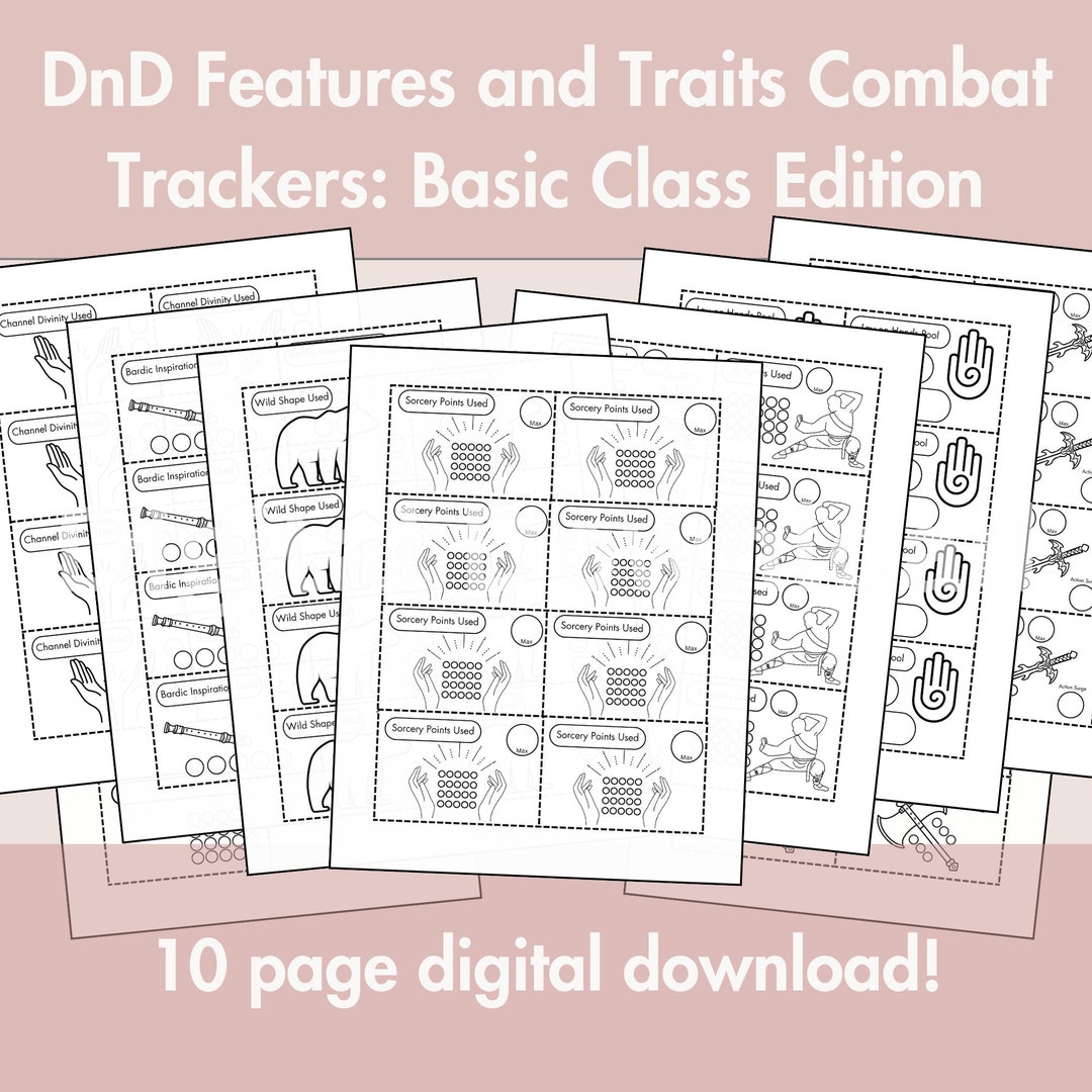 Dnd Character Sheet Add-on Basic Class Tracker for Dungeons and Dragons ...
