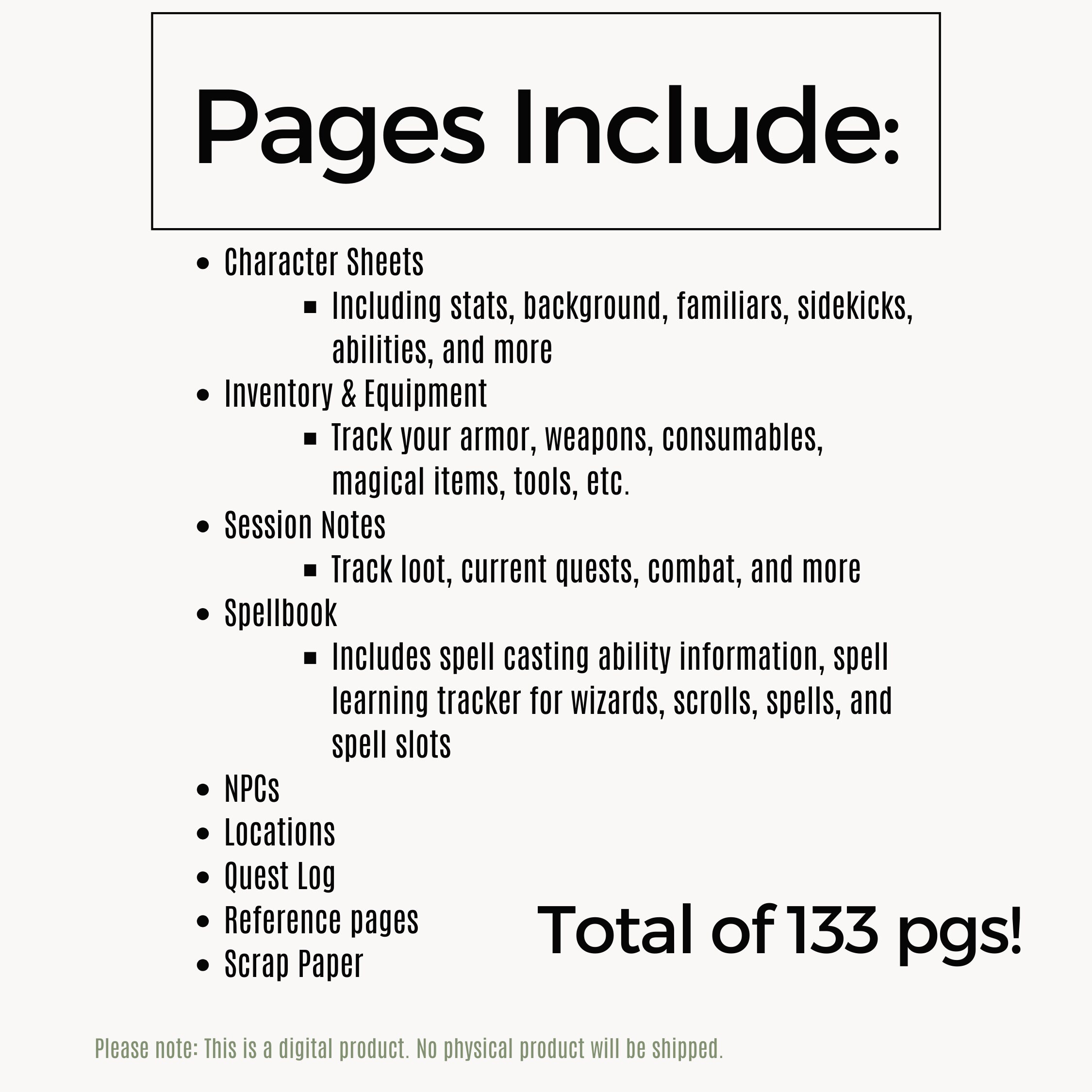 Digital Dnd Player Journal Goodnotes Green Dungeons and Dragons Journal ...
