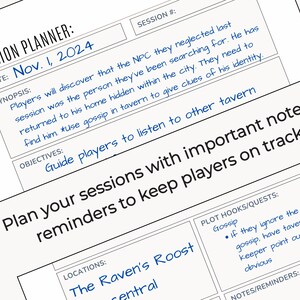 Dnd Campaign Planner Worksheets | Organize Your Dungeons and Dragons ...