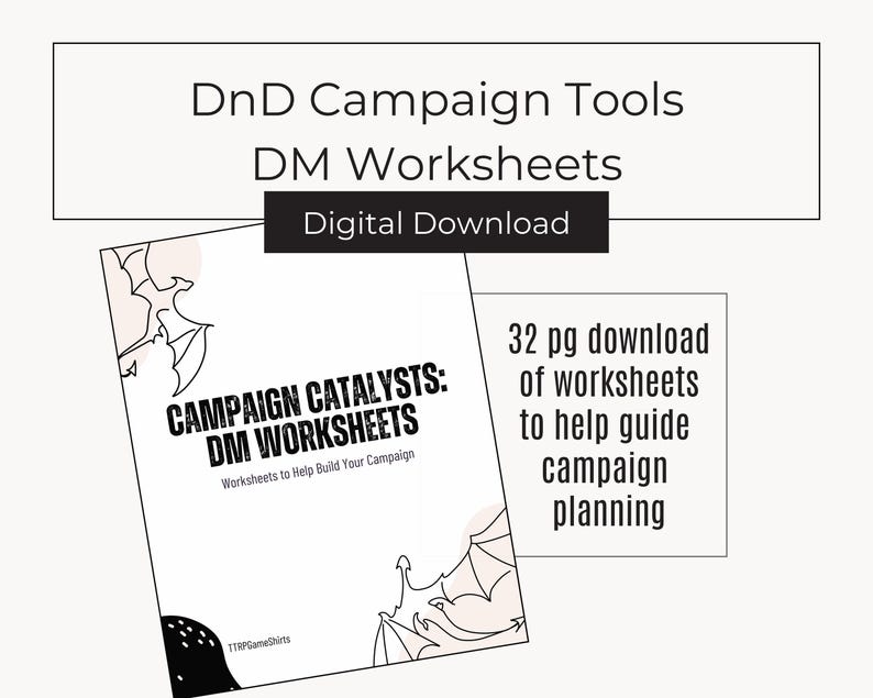 Dnd Campaign Planner Worksheets Organize Your Dungeons and Dragons ...