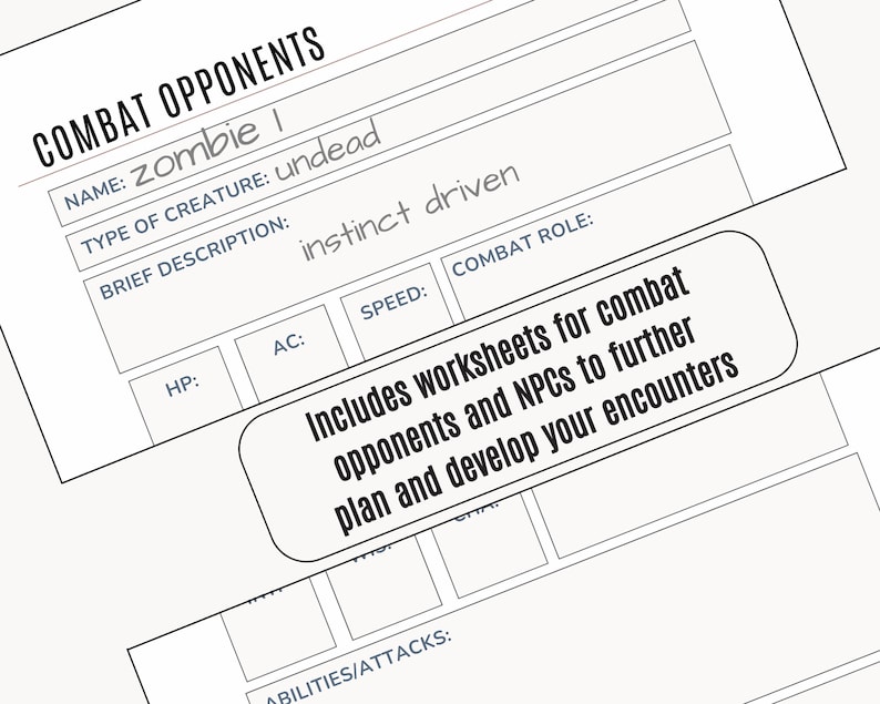Dnd Campaign Planner Worksheets Organize Your Dungeons and Dragons ...