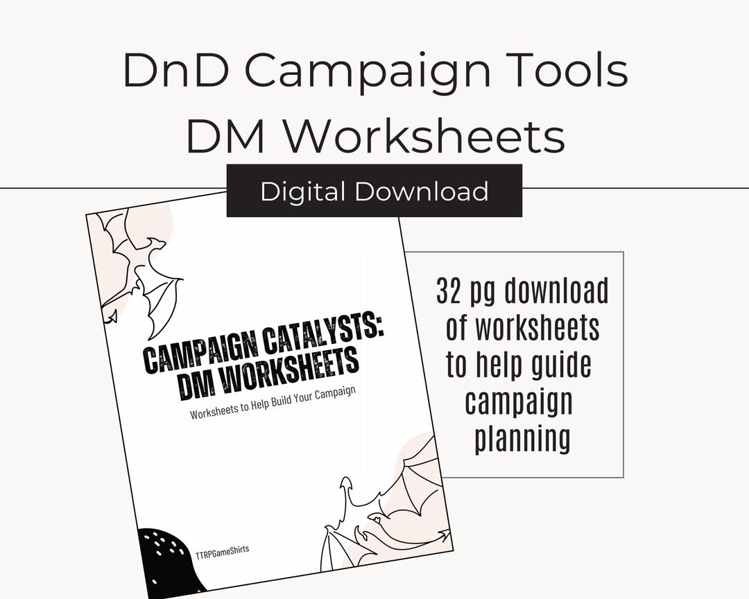 Dnd Campaign Planner Worksheets | Organize Your Dungeons and Dragons ...