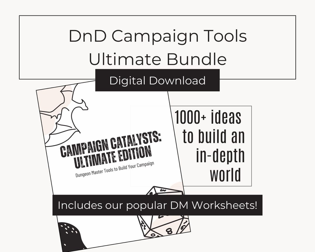 Dnd Campaign Planner | Worksheets and Idea Generators | Ultimate Bundle ...