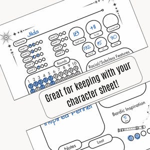 Dnd Combat Trackers Spellcaster Edition Sorcerer, Druid, Bards, Clerics ...