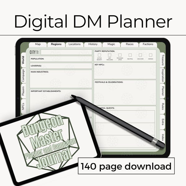 Dnd Session Notes for Dm - Etsy