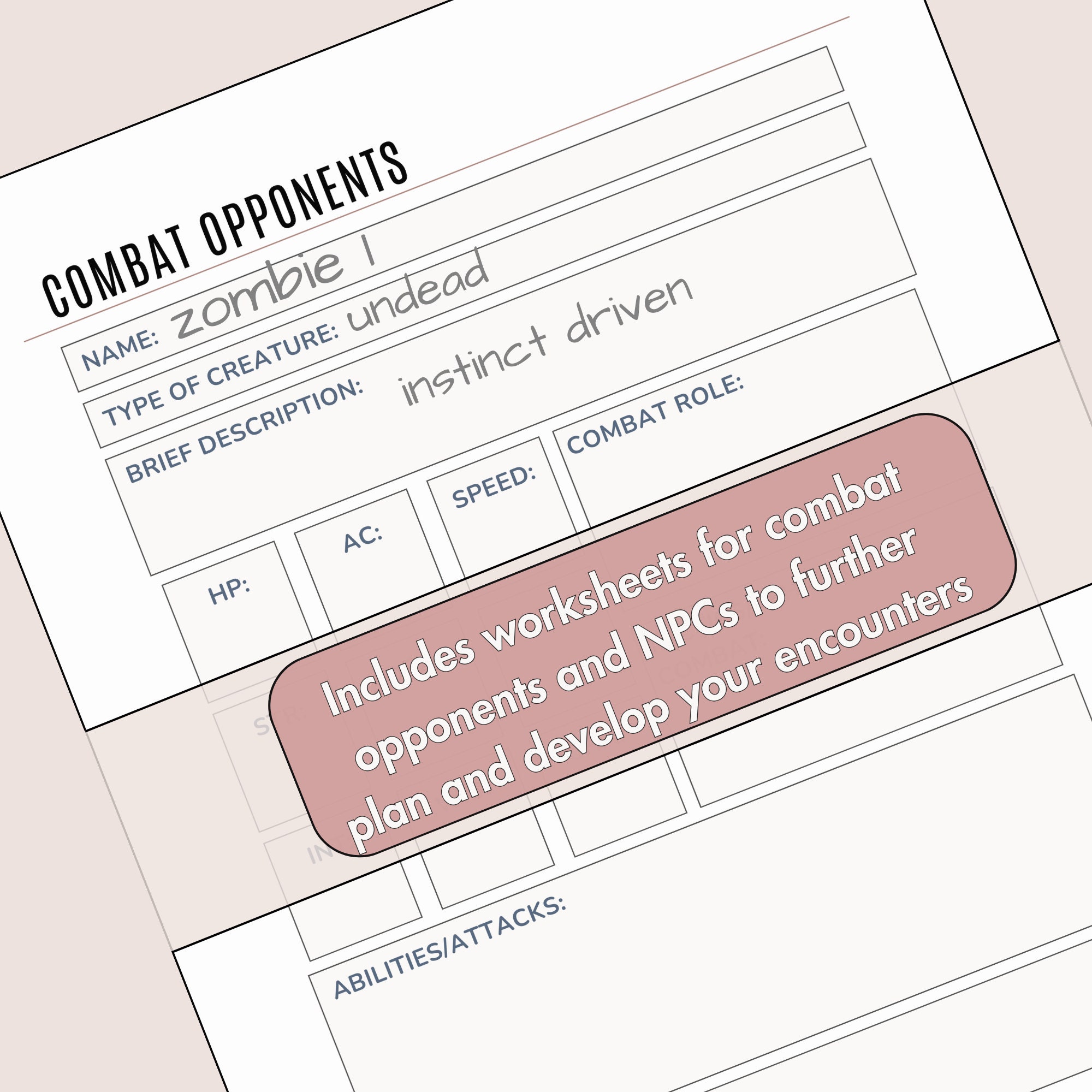 Dnd Campaign Planner Worksheets and Idea Generators Ultimate Bundle ...