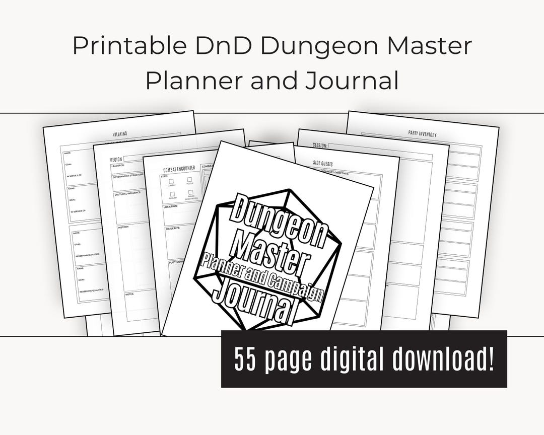 Printable DM Journal & Planner Pages | 55 Pages | World Building Tools ...
