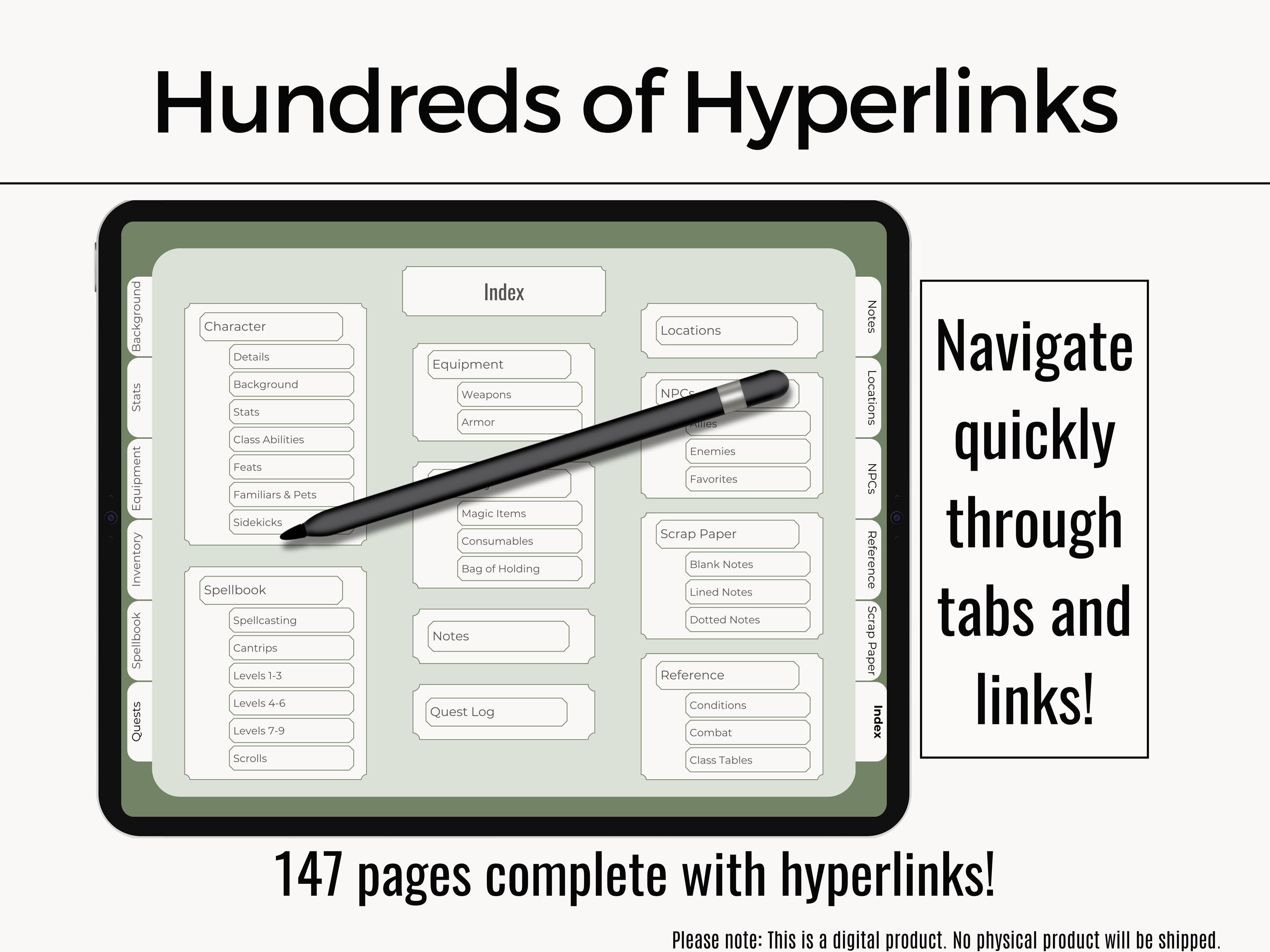 Digital Dnd Player Journal | Goodnotes Green Dungeons and Dragons ...