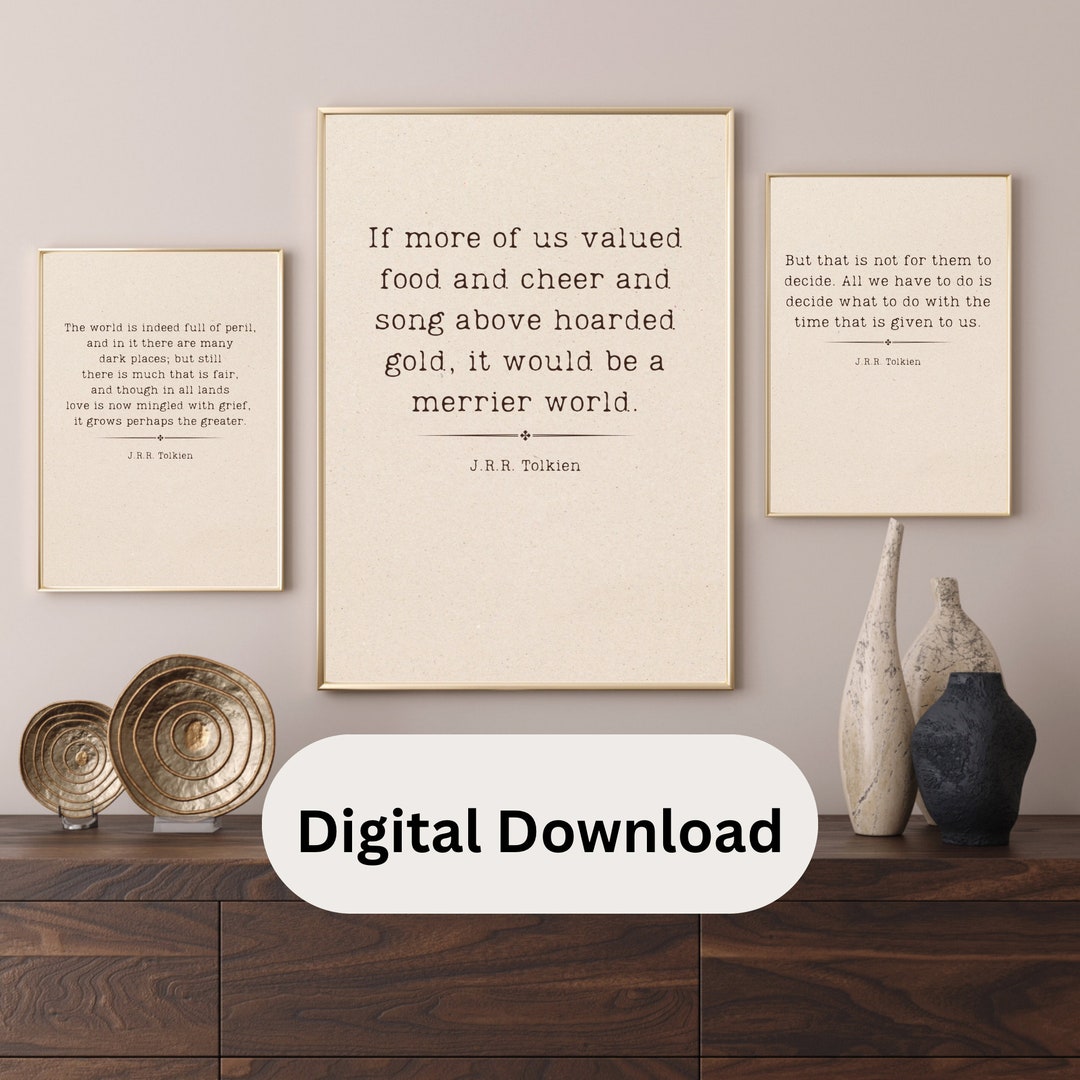 DIGITAL Download JRR Tolkien Printable Quotes for Library or Office - Etsy