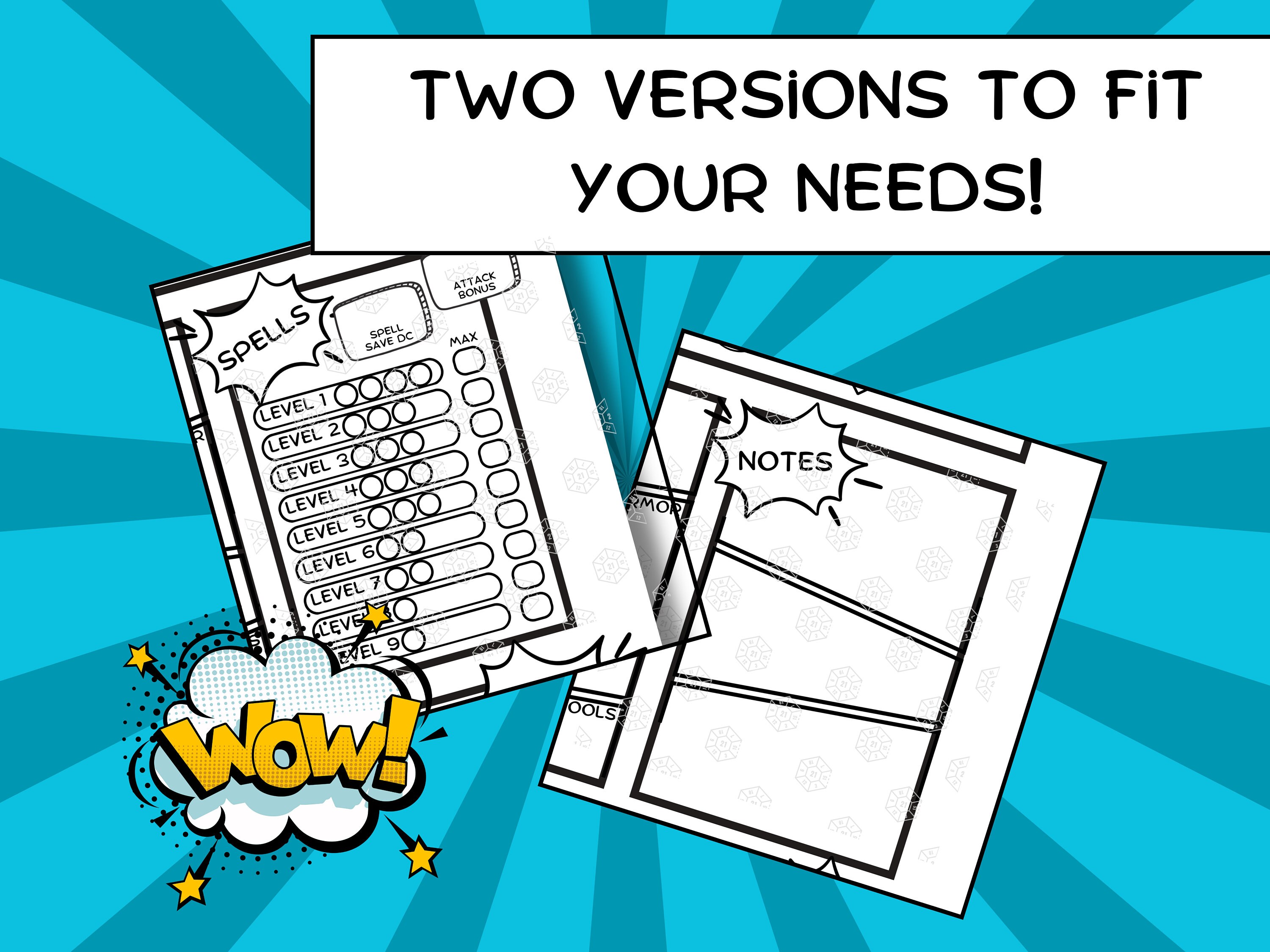 Dnd Comic Strip Character Sheet Dungeons and Dragons Player Accessories ...