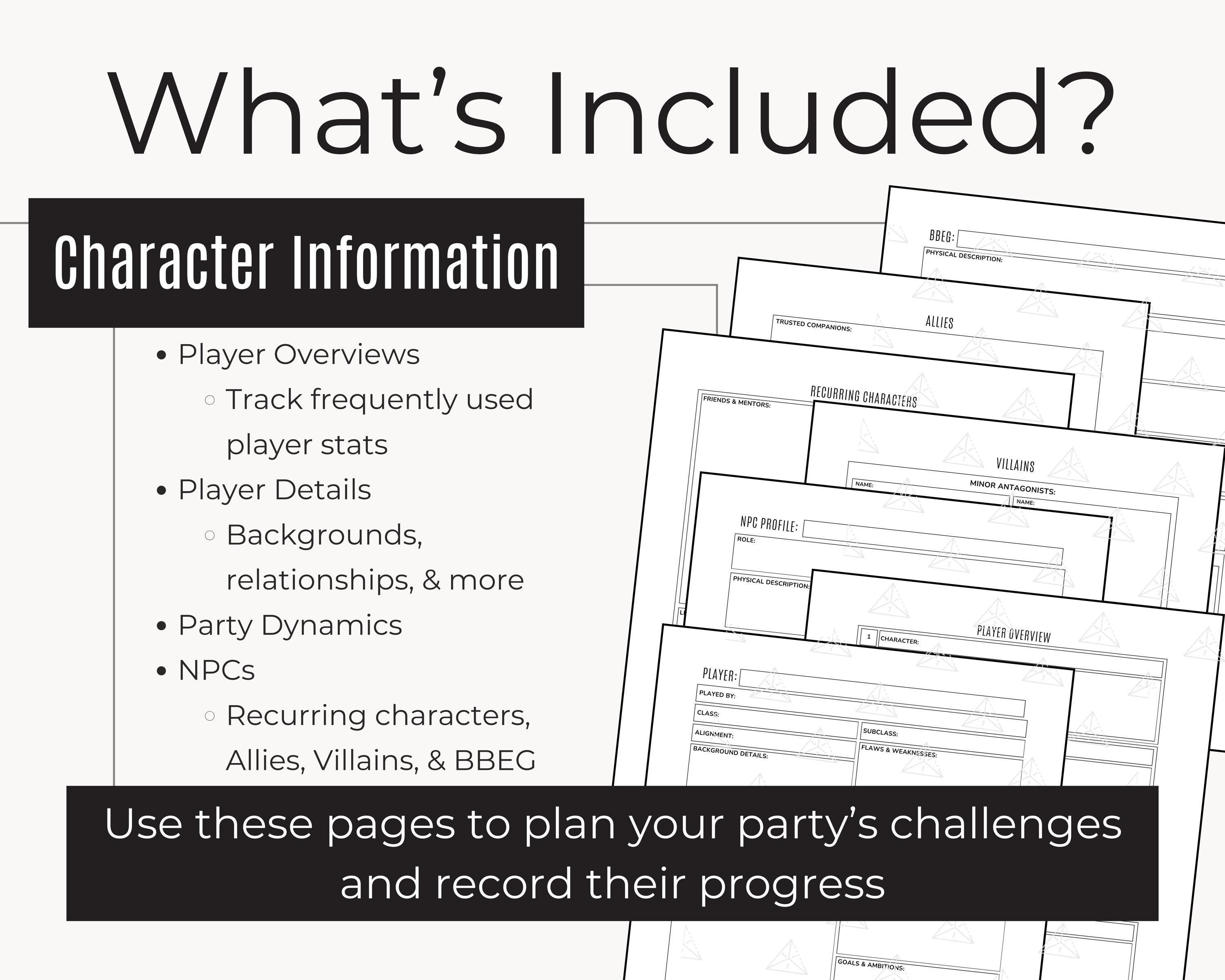 Printable DM Journal & Planner Pages | 55 Pages | World Building Tools ...