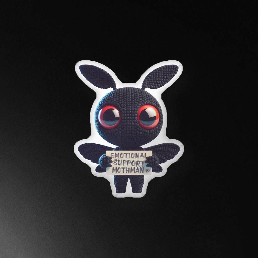 Emotional Support Plush Mothman Pillow | Kawaii Crochet Style | Cute ...