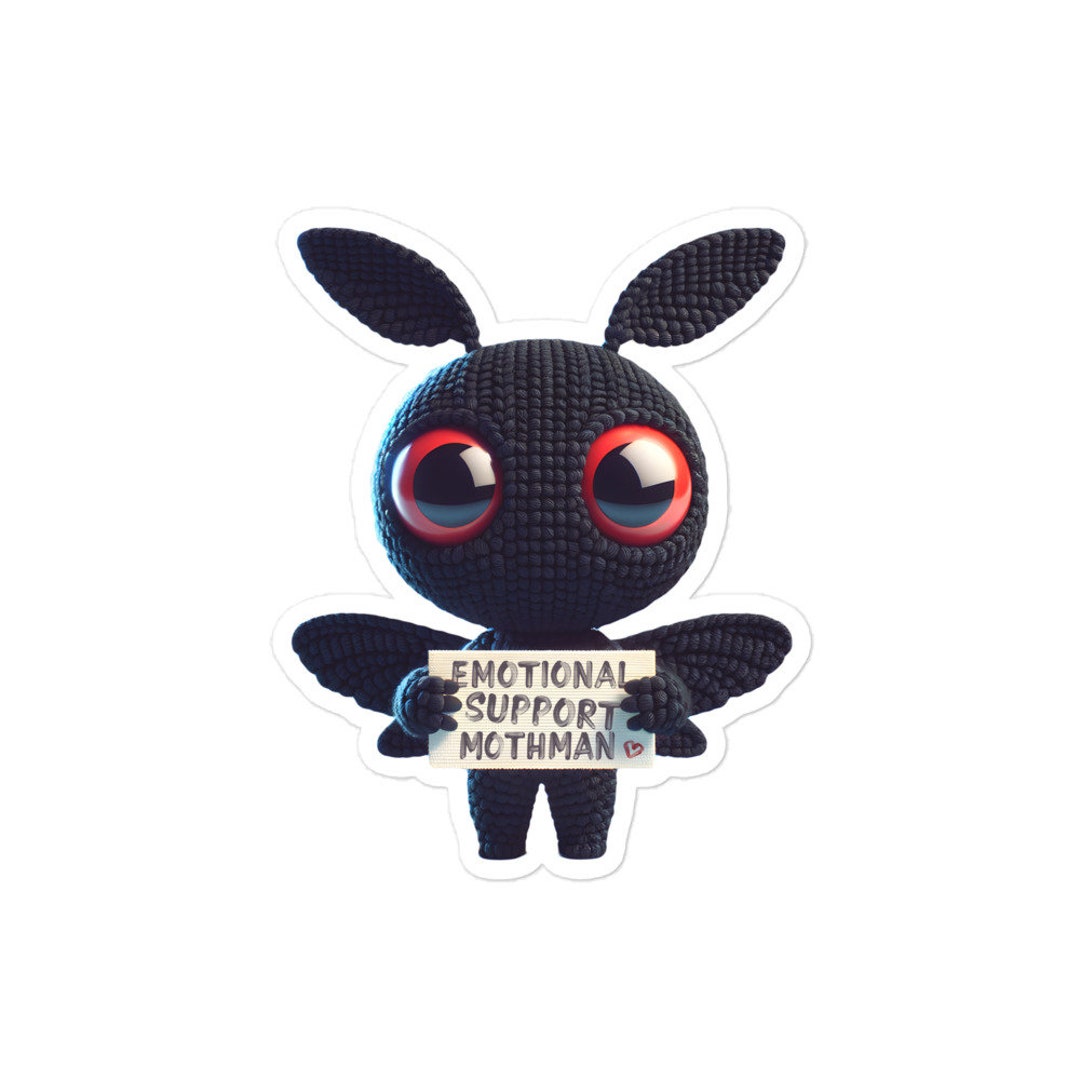 Emotional Support Mothman: Vinyl Waterproof Cryptid Sticker Therapy ...