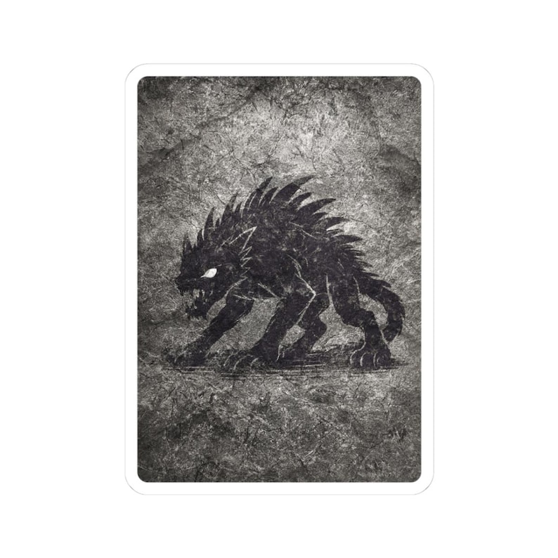 Chupacabra Cave Art Sticker | Latin American Cryptid Folk Art | Hand ...
