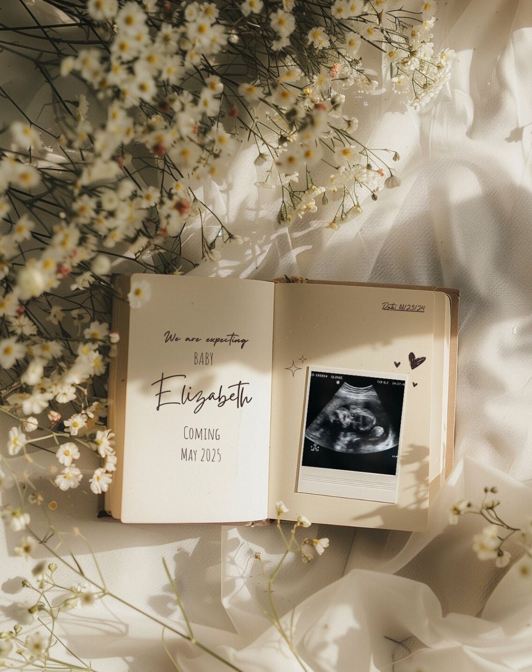 Book Reader Pregnancy Announcement Digital Gender Editable Pregnancy ...