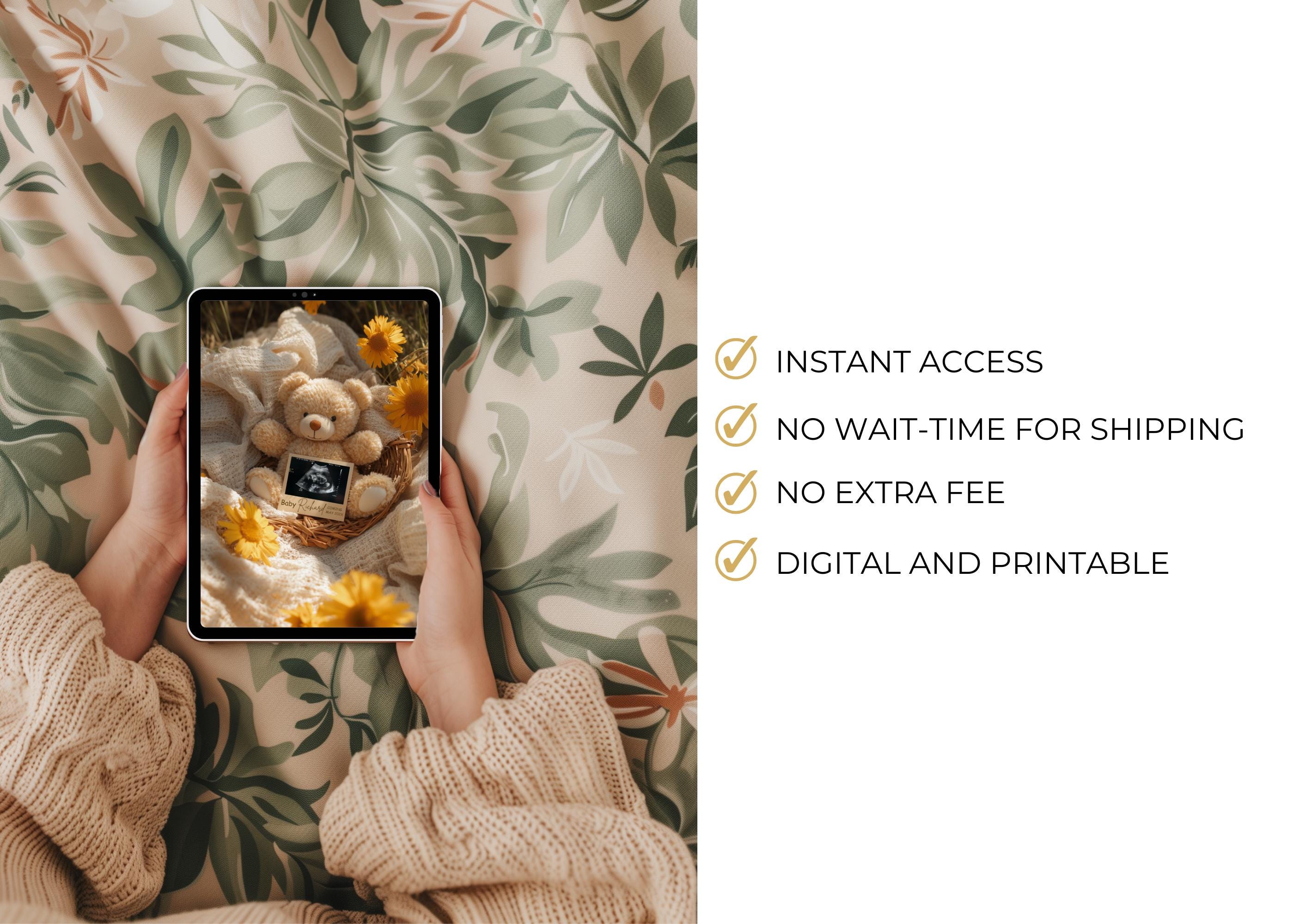 Daisy Flower Pregnancy Announcement Digital Download Boho Baby ...