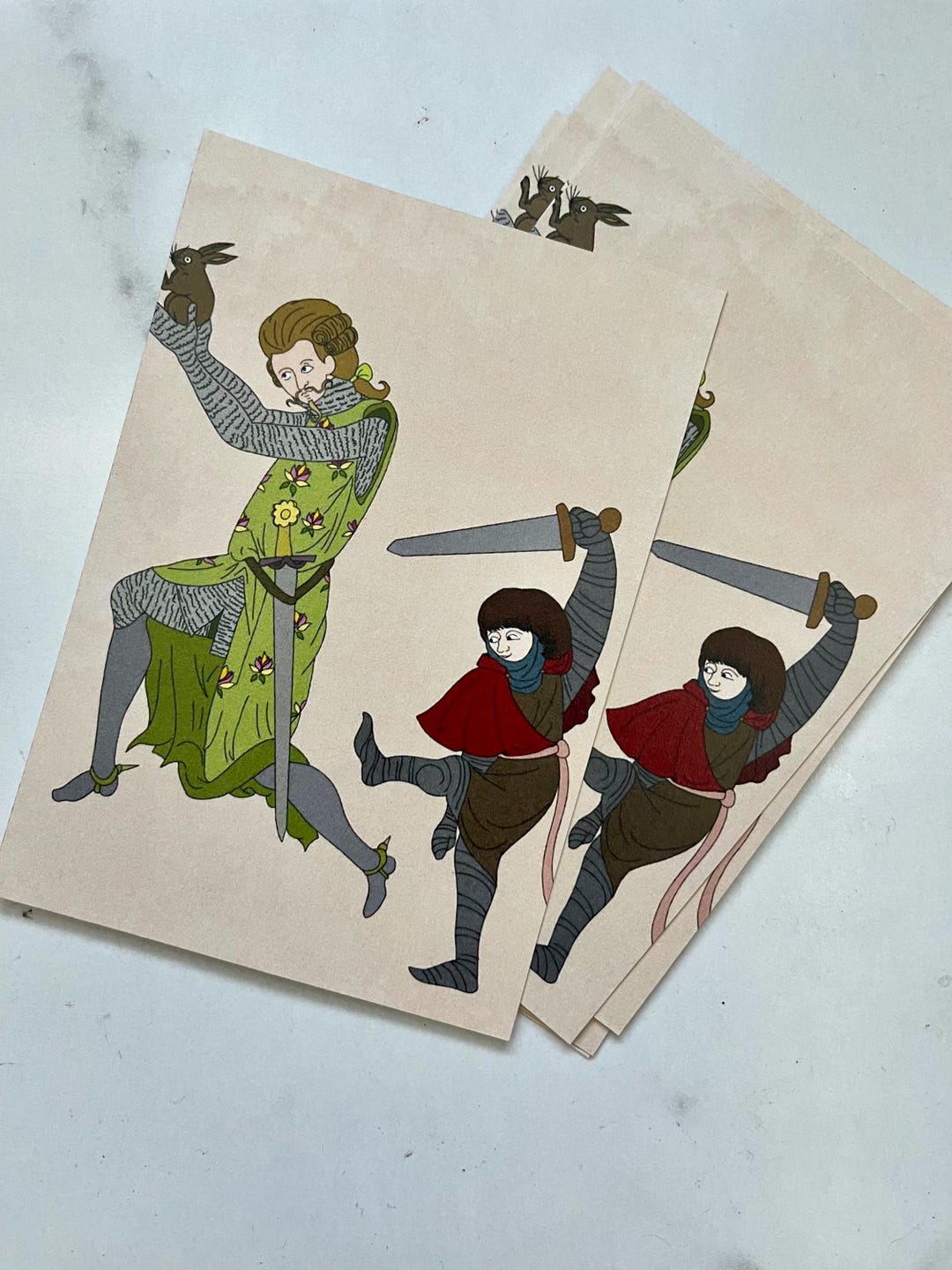 Medieval Sir Hop-a-lot and Crumb Mini Art Print - Etsy