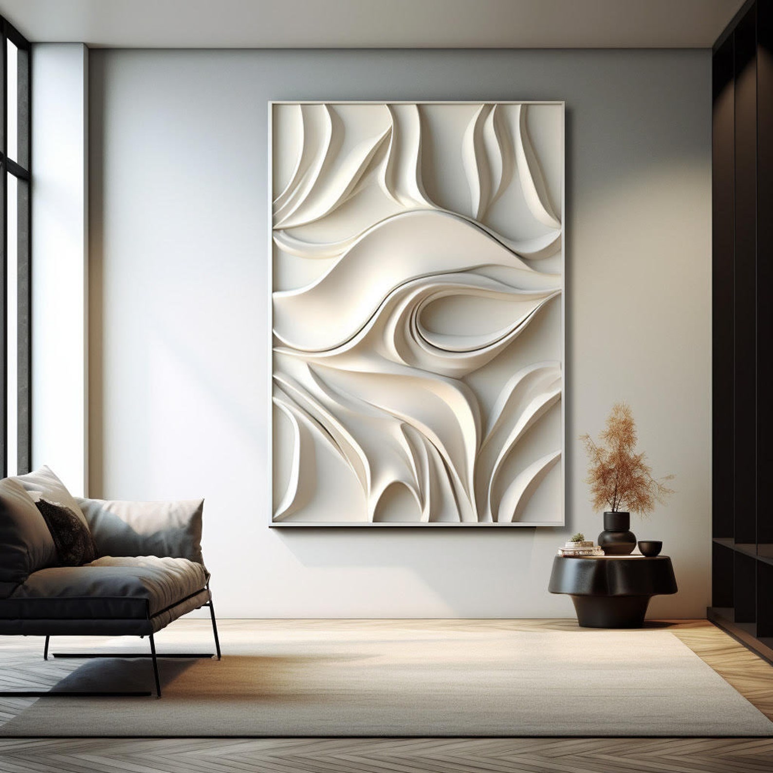 White Textured Sculpture Home Decor- Modern Wall Art- 3d Vision Board ...