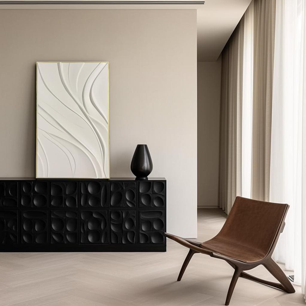 Pure White Textured Wall Hanging- Modern Minimalist Art- Home ...