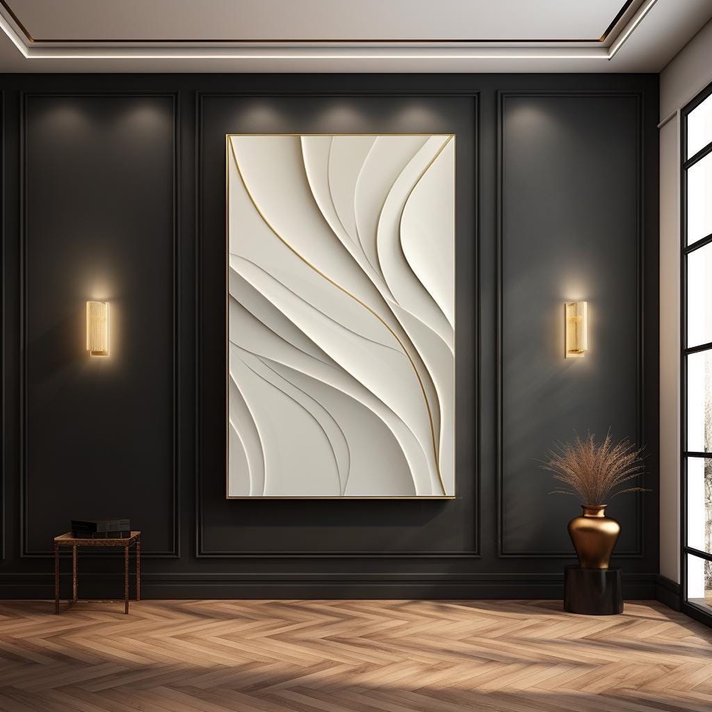 Pure White Textured Wall Hanging- Modern Minimalist Art- Home ...