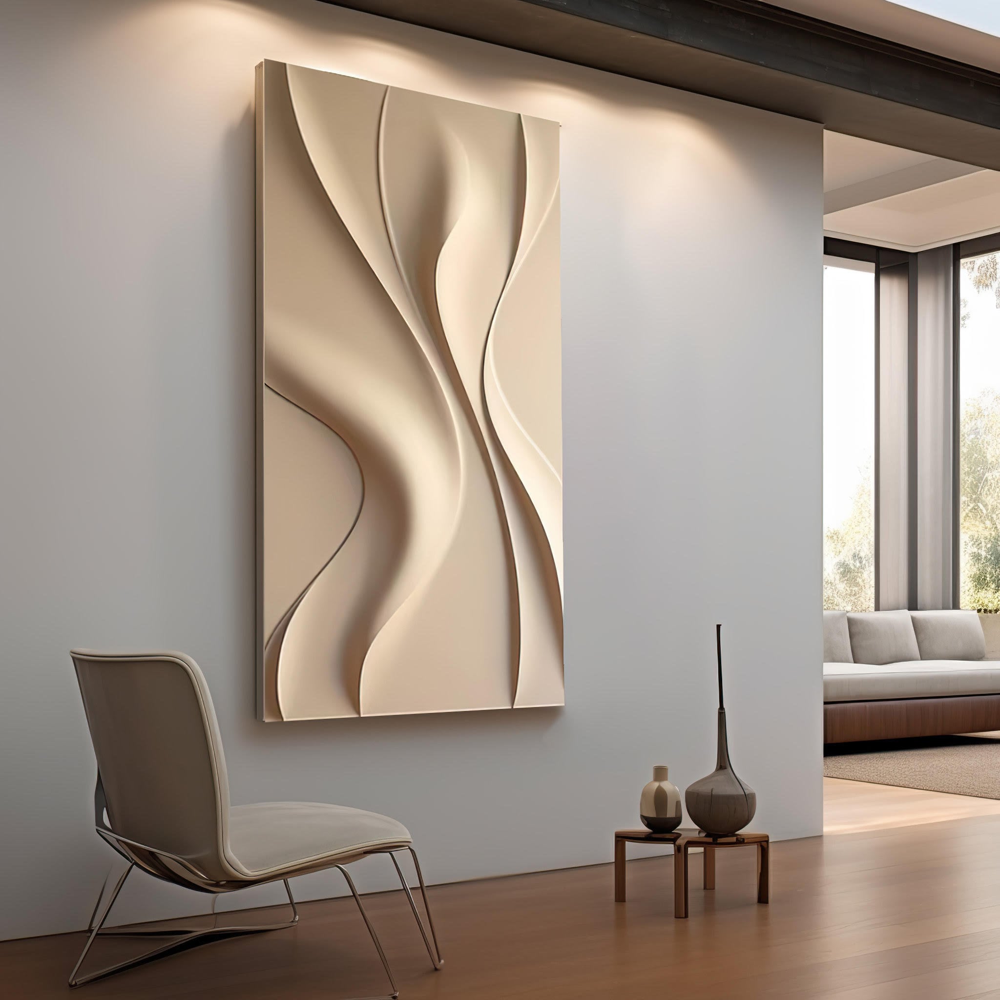 Vertical 3d Line Wall Art- Minimalist Modern Wall Decor- Decorative ...
