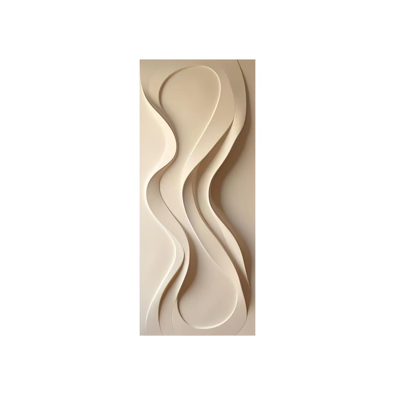 Vertical Textured Line Wall Art- White Wave Style Wood Carving- 3d - Etsy