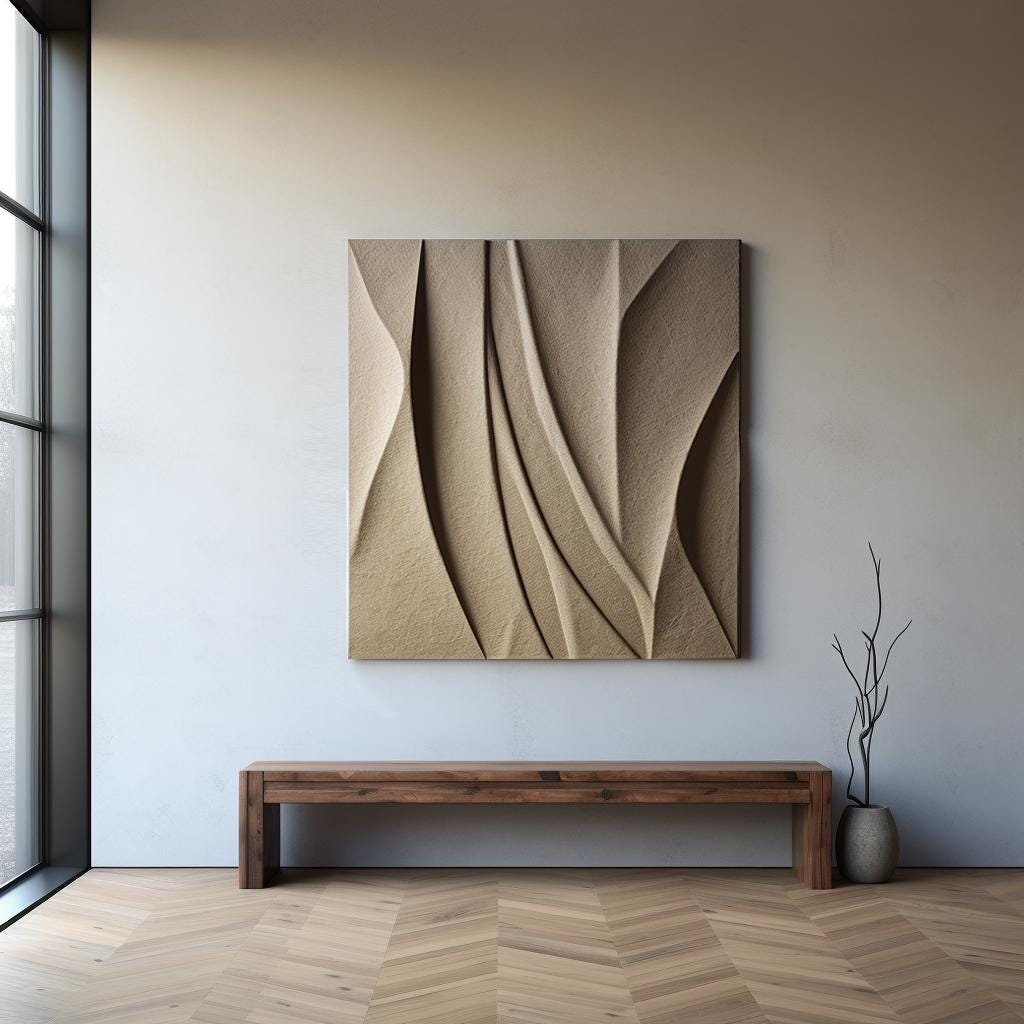 Beige Textured Wall Panel- Modern Wall Art- Home Decor - Etsy