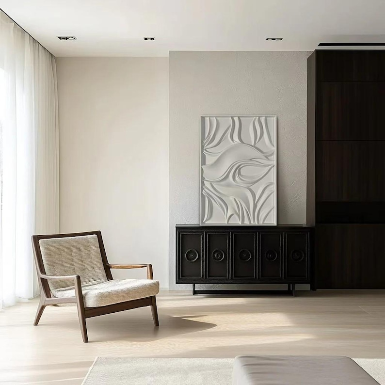 White Textured Sculpture Home Decor- Modern Wall Art- 3d Vision Board ...