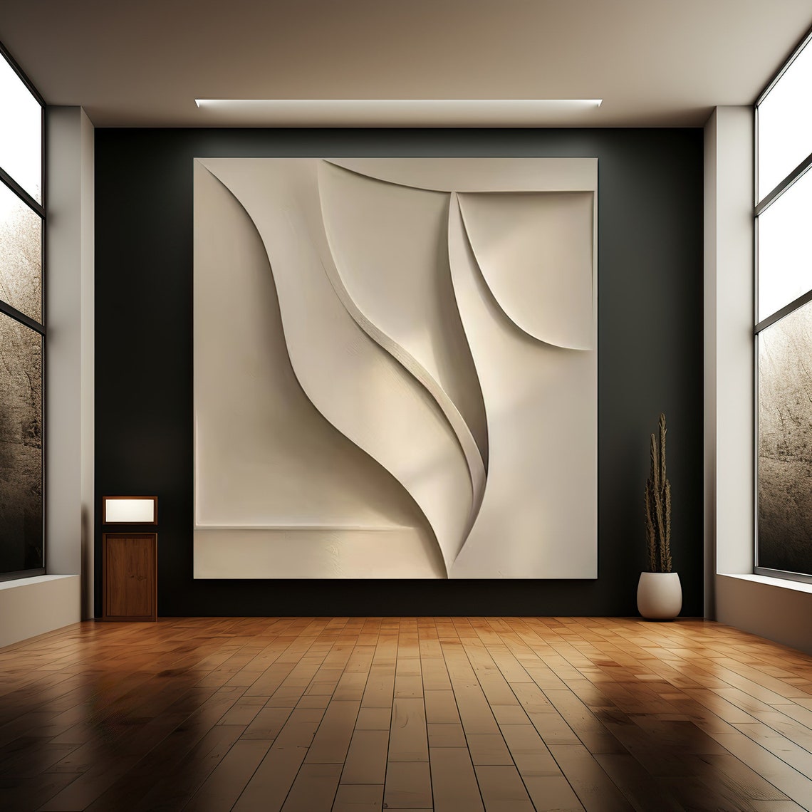 Beige Textured Wall Panel Modern Wall Art Home Decor - Etsy