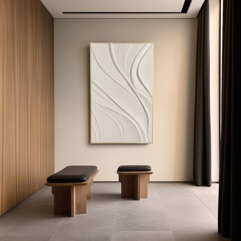 Pure White Textured Wall Hanging- Modern Minimalist Art- Home ...