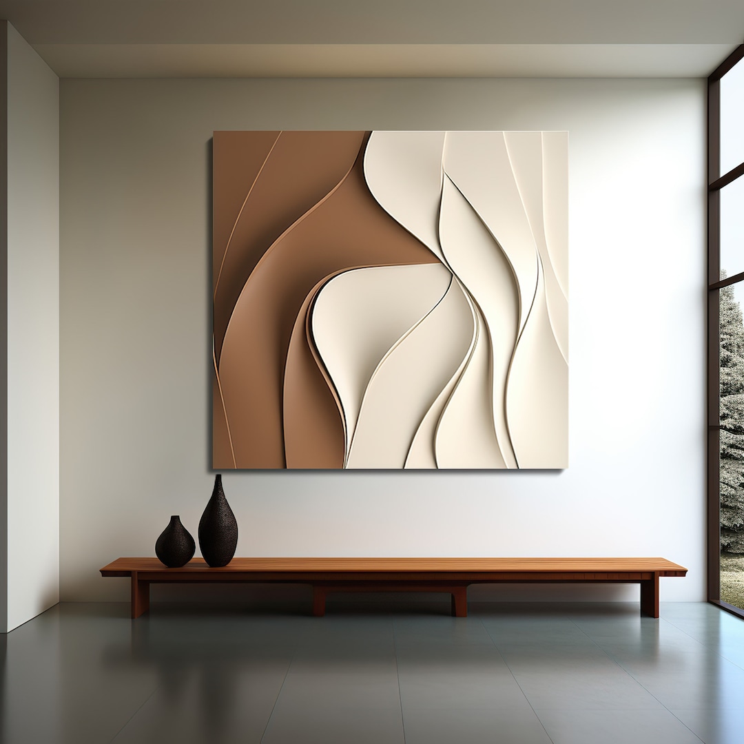 Wave Stripe Decorated Wooden Board- Decorative Wall Hanging- Texture ...
