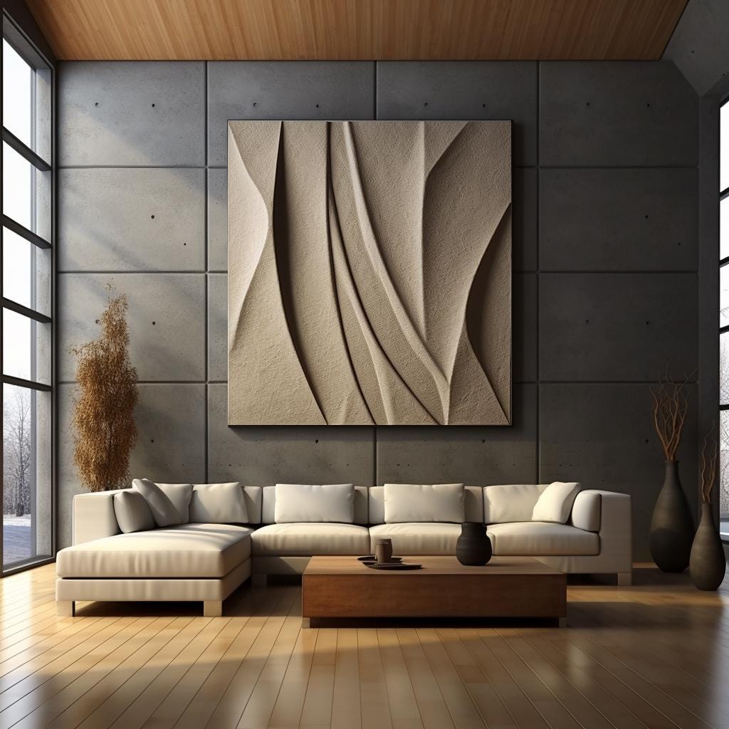 Beige Textured Wall Panel- Modern Wall Art- Home Decor - Etsy