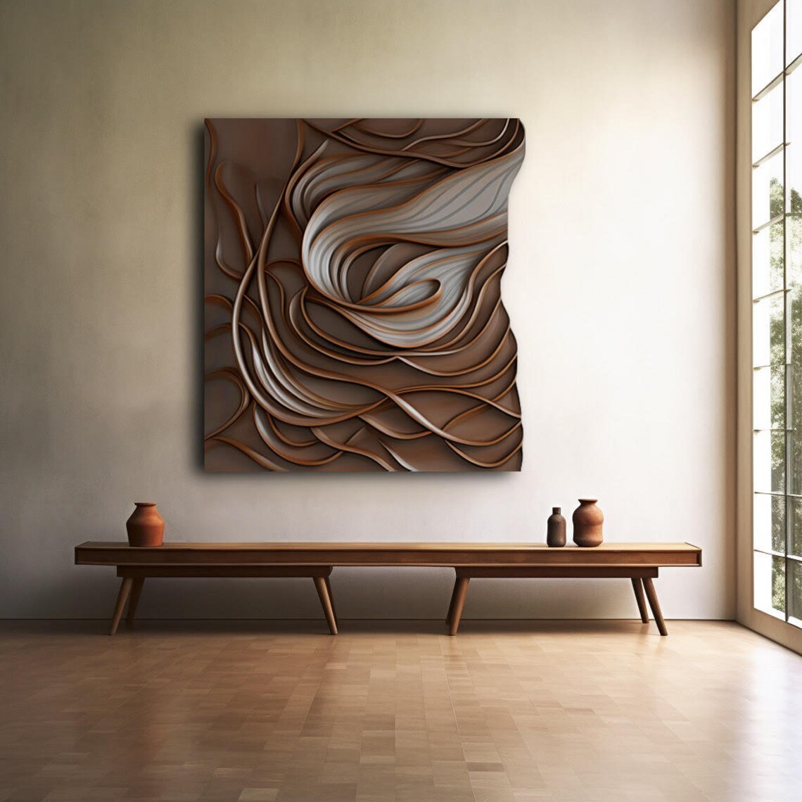 Brown Abstract Textured Wall Hanging- Wall Art- Home Decorative - Etsy