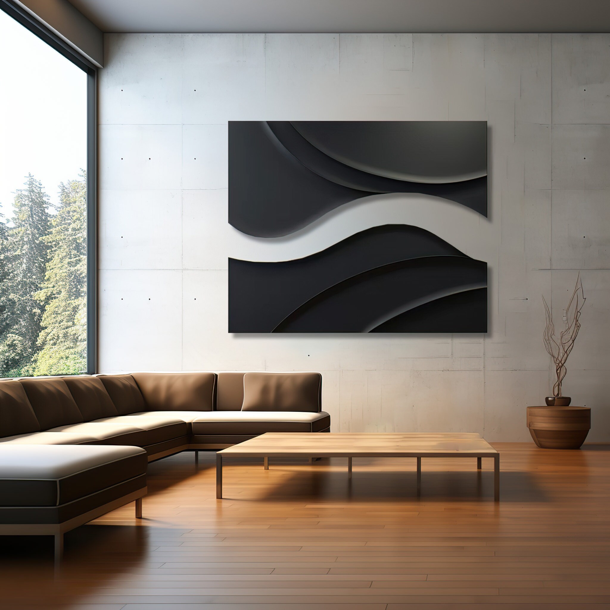 Black Puzzle Art Wall- Splice Panel- Decorative Wood Carving - Etsy
