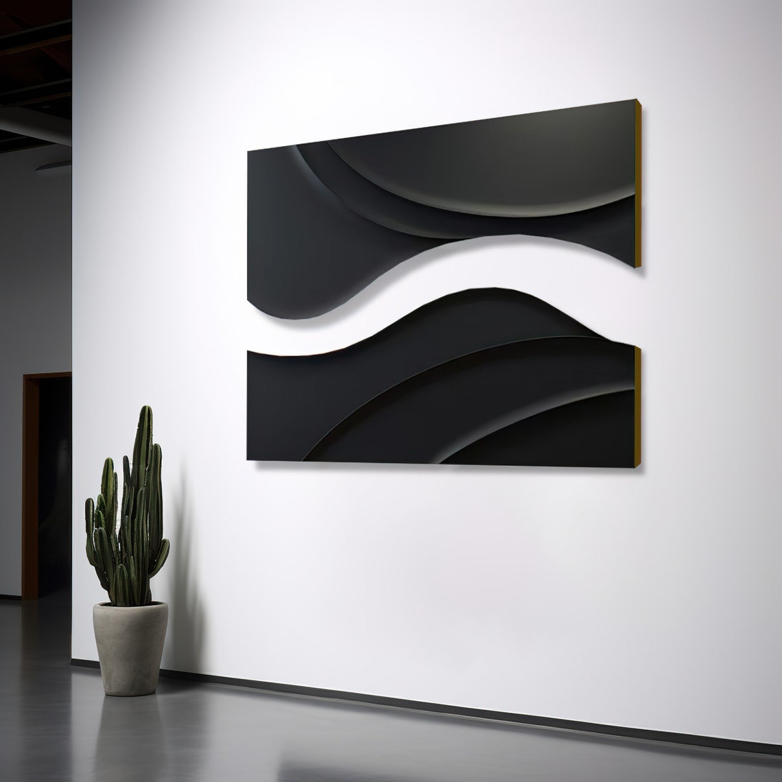 Black Puzzle Art Wall- Splice Panel- Decorative Wood Carving - Etsy