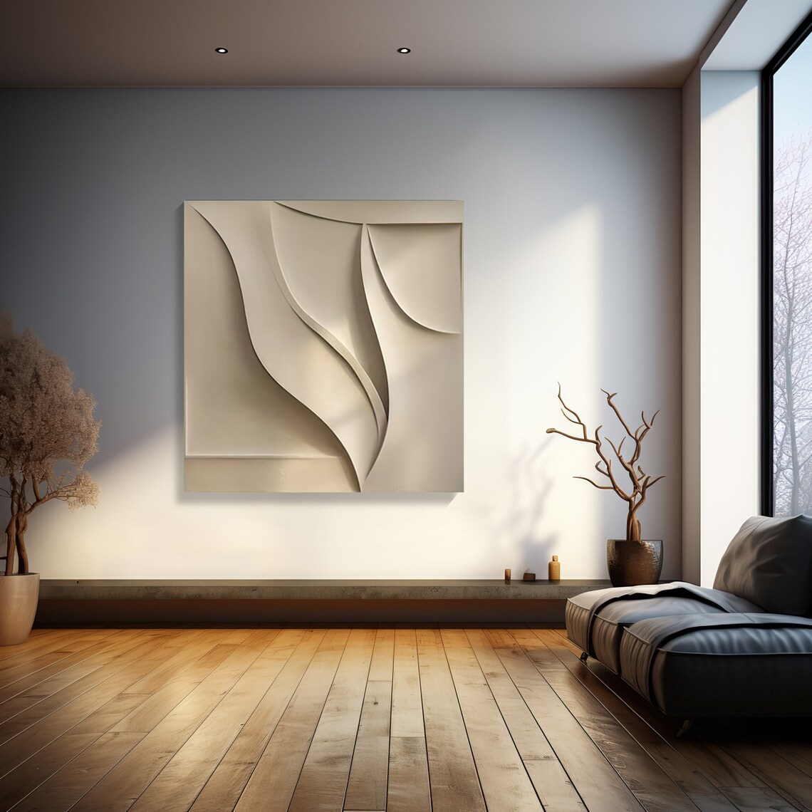 Beige Textured Wall Panel Modern Wall Art Home Decor - Etsy