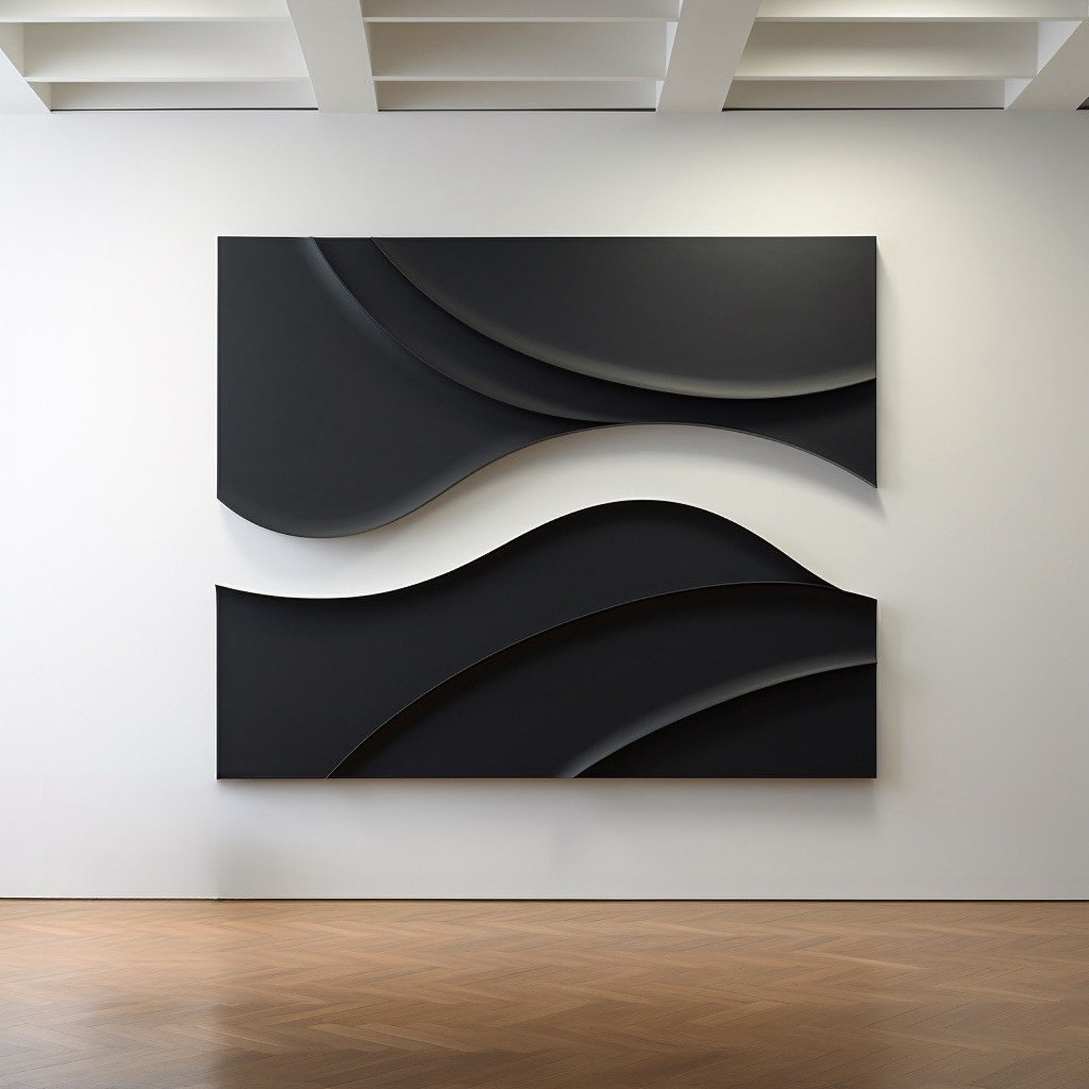 Black Puzzle Art Wall- Splice Panel- Decorative Wood Carving - Etsy