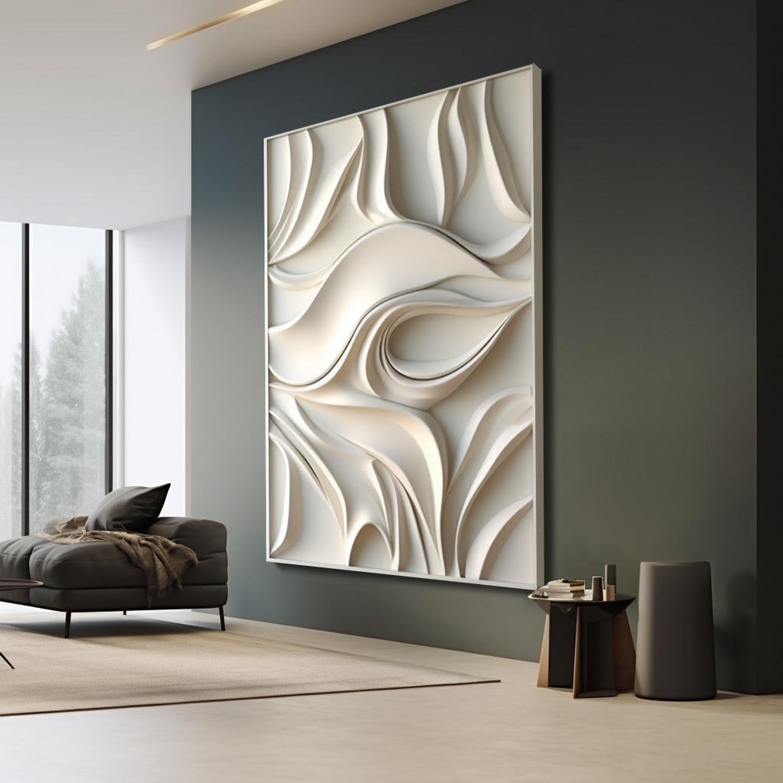 White Textured Sculpture Home Decor- Modern Wall Art- 3d Vision Board ...