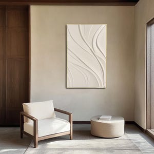 Pure White Textured Wall Hanging- Modern Minimalist Art- Home ...