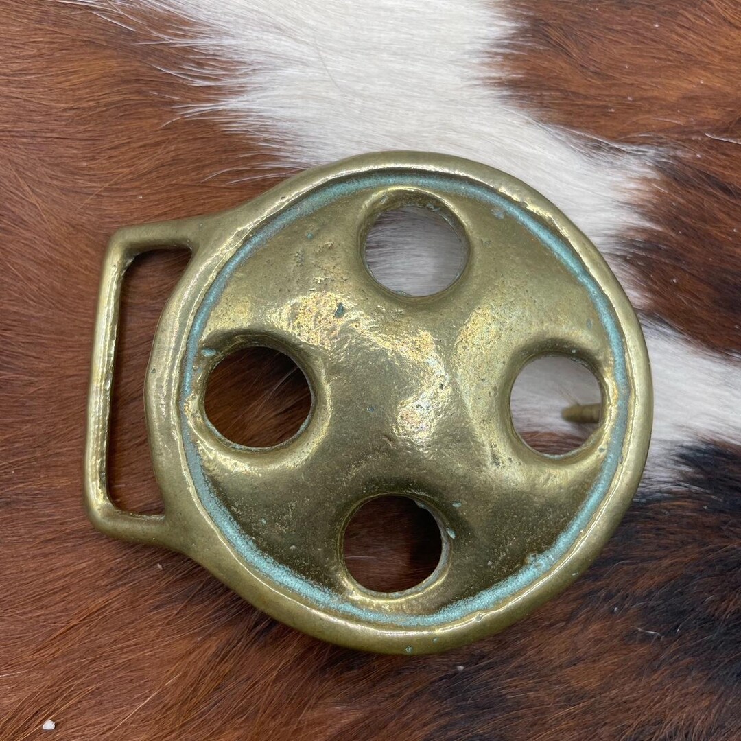 RARE JUMBO 70s Trinity Solid Brass Hippie Belt Buckle - Etsy