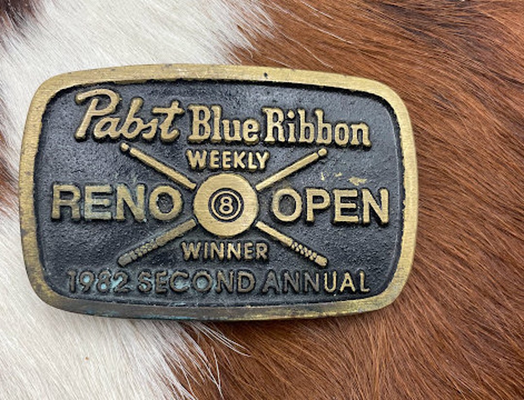 Pabst Blue Ribbon Pool Hall Vintage Solid Brass Belt Buckle - Etsy