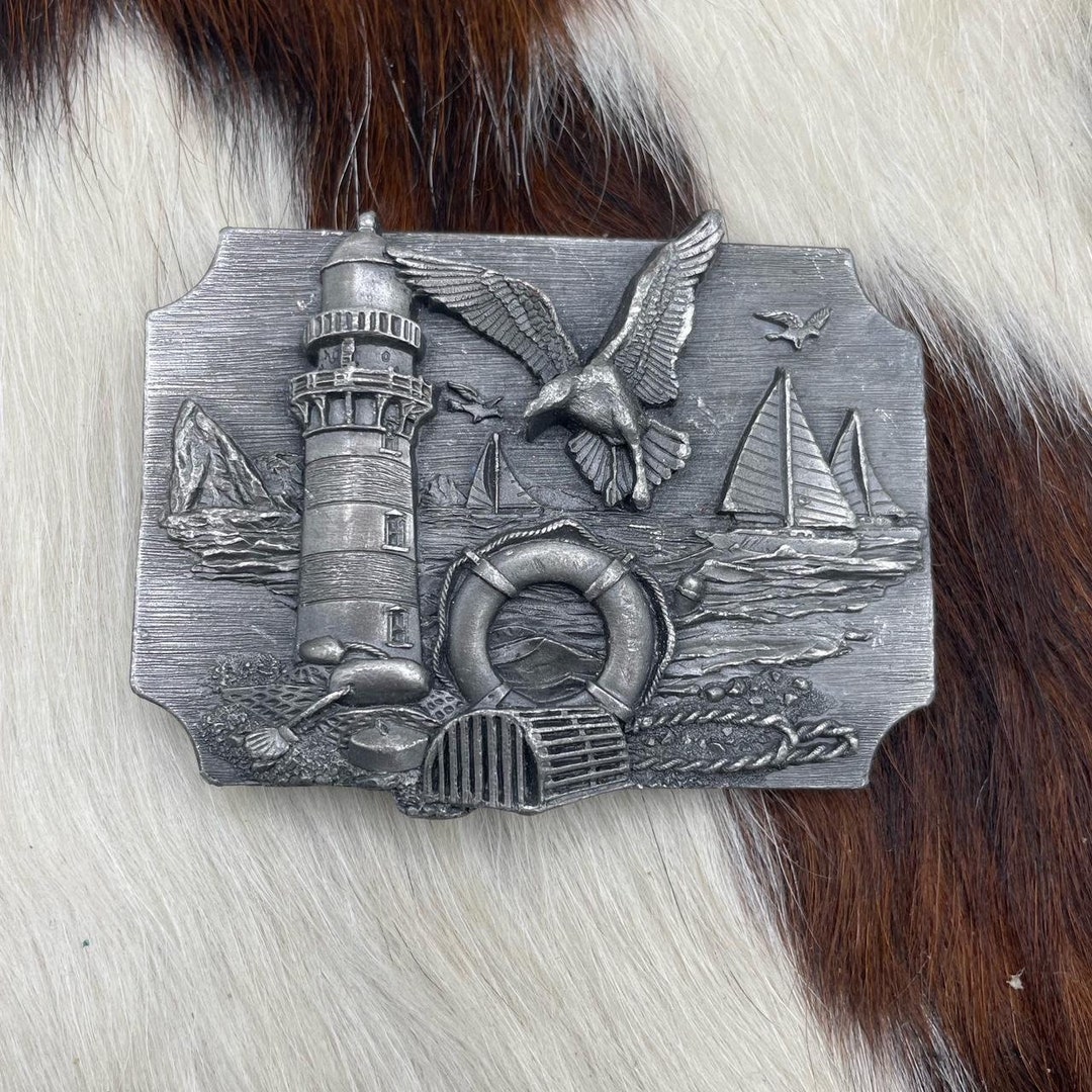 Vintage Seaside Coastal Belt Buckle - Etsy