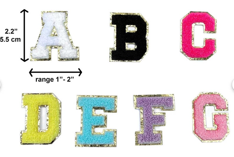 Chenille Letter Patch, 2.2" Self Adhesive and Iron on Varsity Letter ...