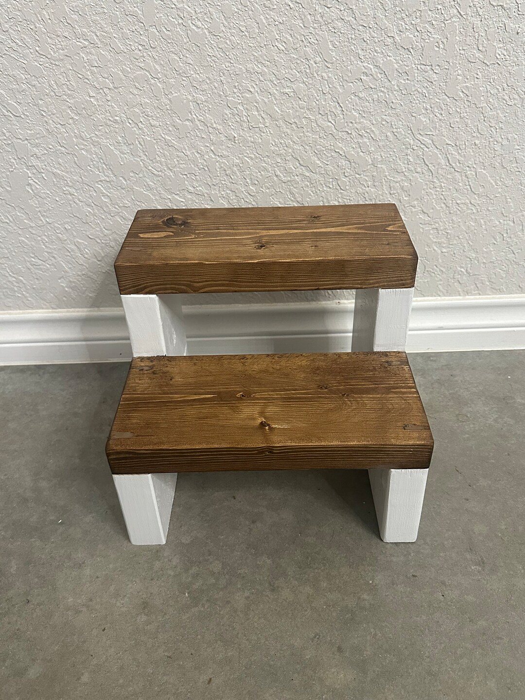 Rustic Wooden 2-step Kids' Step Stool Children's Furniture Children's ...