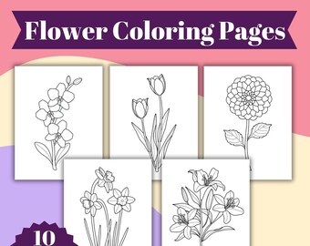Bold and Easy Floral Coloring Pages, Flowers, Coloring Books, Coloring ...